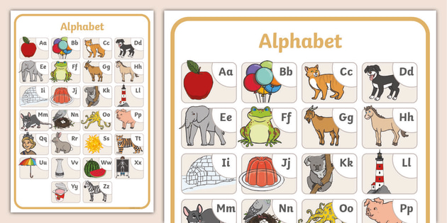 Alphabet Zoo Abc Chart Zoo Phonics Abc Chart Alphabet Preschool