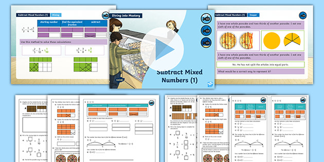 👉 White Rose Maths Supports Year 5 Subtract Mixed Numbers (1)