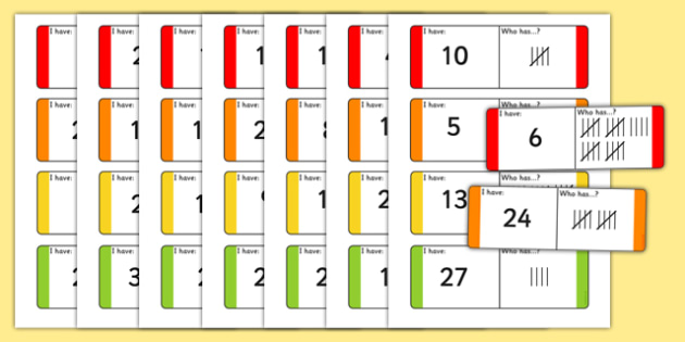 Tally Loop Cards (teacher made)