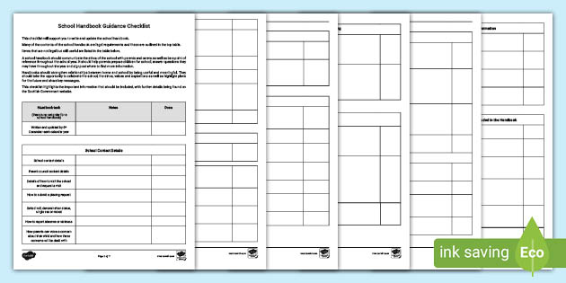 Writing a School Handbook Guidance Checklist | Twinkl