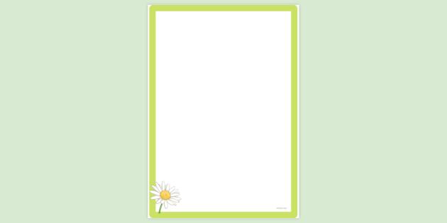 * NEW * Simple Blank Printable Flower Page Border | Twinkl