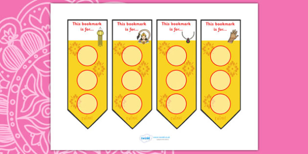 Diwali Sticker Reward Bookmark