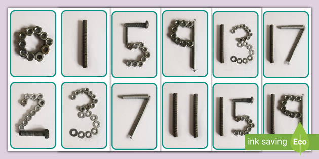 Loose Parts Numbers 0 - 20 Flashcards (teacher made)