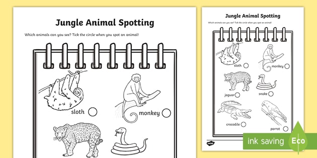 Jungle Explorers Role Play Animal Spotting Form
