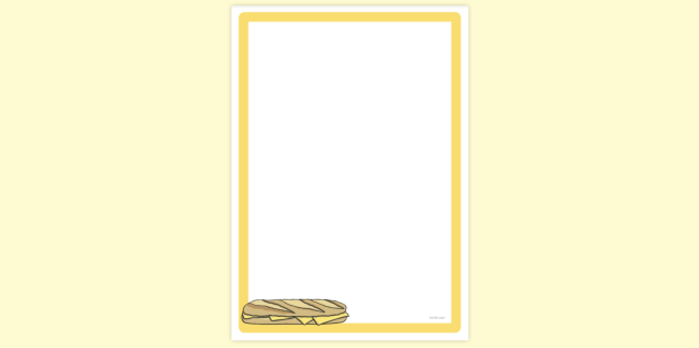FREE! - Simple Blank Cheese Sandwich Page Border | Page Borders