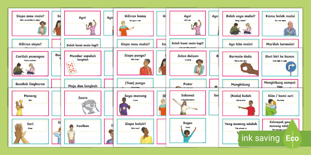 Playing Games Flashcards Pack Indonesian
