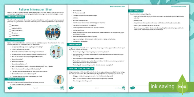 Back to School Relieving Checklist - Are You Ready To Go?