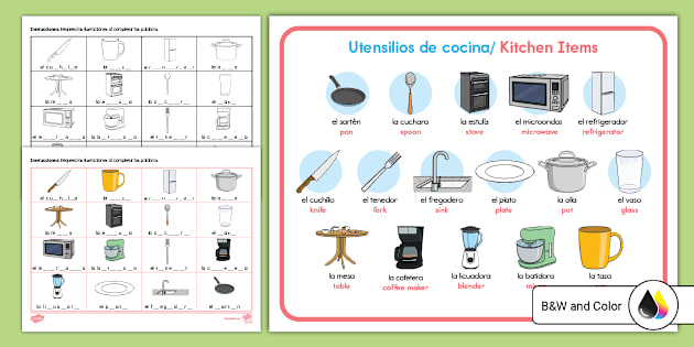 Spanish Kitchen Vocabulary Wildgoose Education SP0071 Spanish
