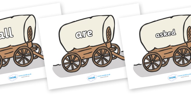 Tricky Words on Wagons (teacher made)