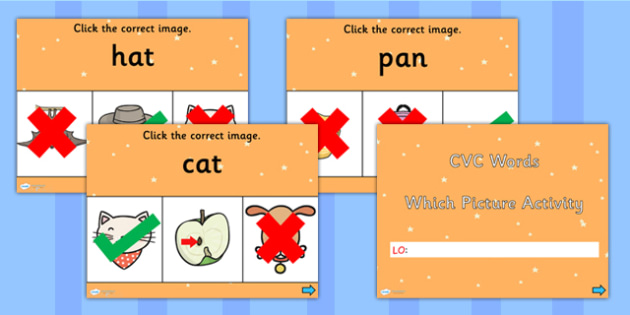CVC Words Which Picture Activity PowerPoint (teacher made)