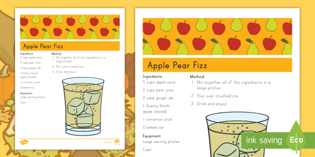 Fall Apple Pear Fizz Recipe