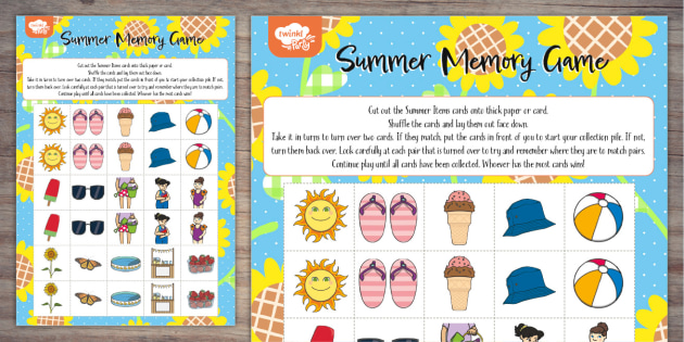 * NEW * Summer Memory Game | Twinkl Party (teacher made)