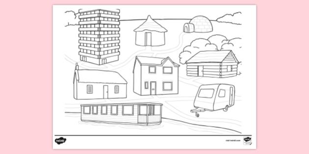 FREE! - Housing Colouring Sheet | Colouring Sheets