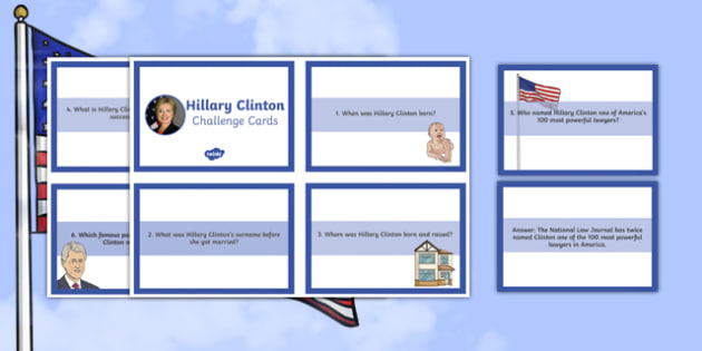Hillary Clinton Biography Challenge Cards