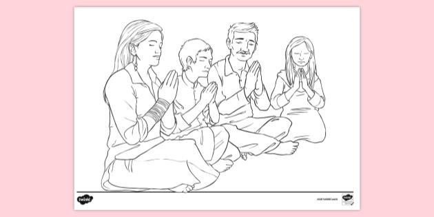 Free Printable Prayer Colouring Page | Colouring Sheets
