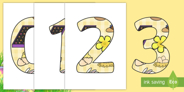 Easter Themed A4 Display Numbers (teacher made)