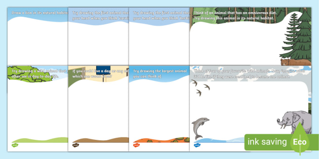 FREE! - Wild Animal Drawing Prompts (teacher made)
