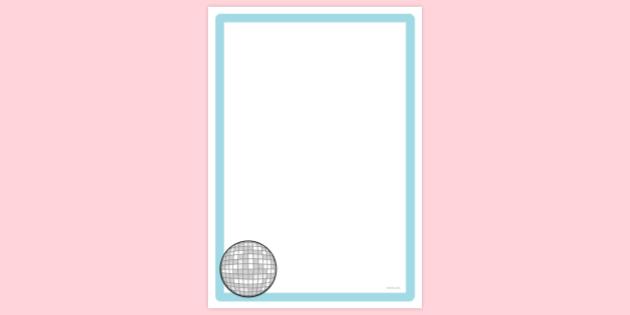 FREE! - Mirrorball Disco Lights Page Border | Page Borders