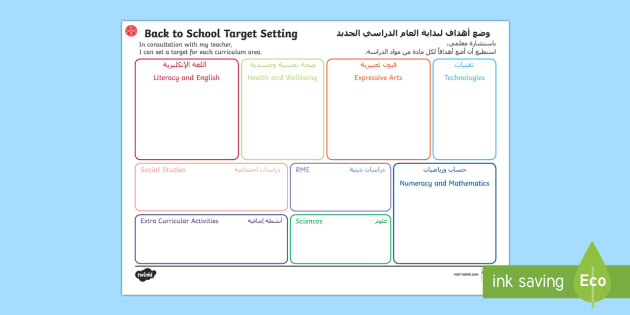 Back to School EYFS Target Setting Worksheet / Worksheet