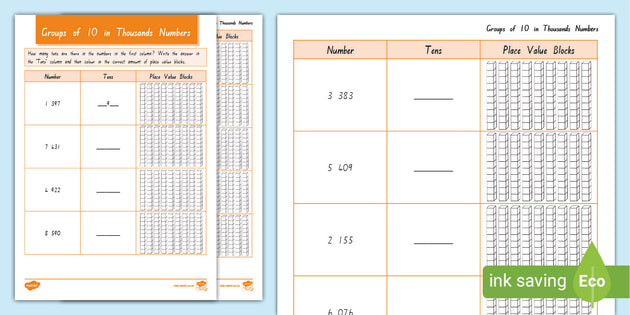 Stage 6 Groups of 10 in Thousands Numbers (teacher made)
