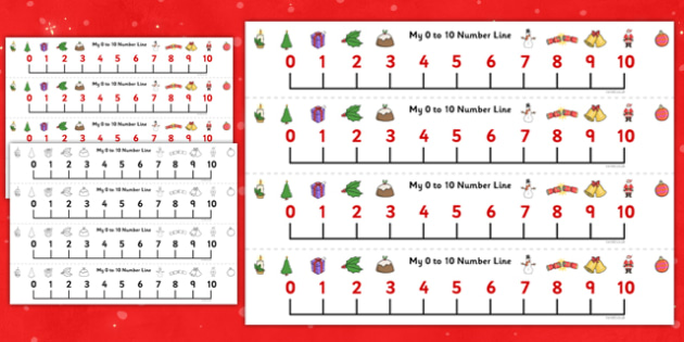 Christmas Number Line (0-10)