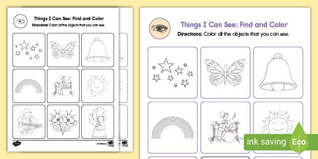 Things I Can See: Find and Color Activity (teacher made)