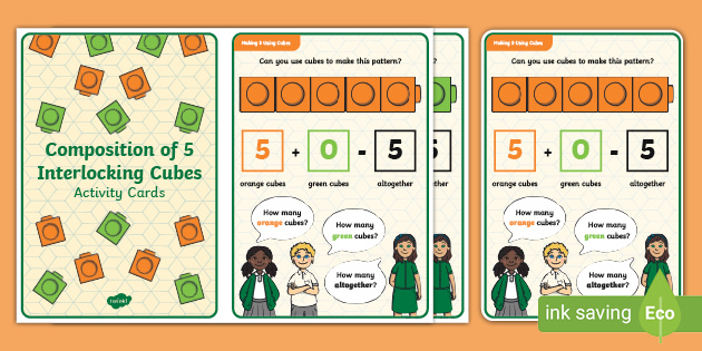 👉 Composition of 5 Interlocking Cubes Activity Cards
