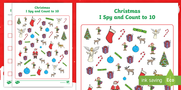 Christmas I Spy and Count Activity to 10 (teacher made)