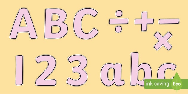 👉 Neutral Pale Pink Display Letters and Numbers Pack - pale pink