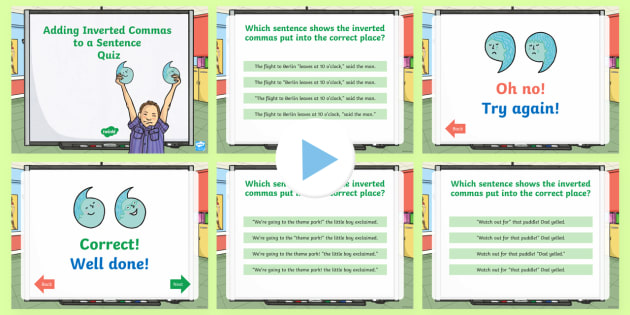 Adding Inverted Commas To A Sentence Quiz PowerPoint