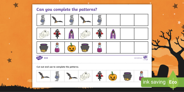 Halloween Pattern Worksheet | Primary English Resources