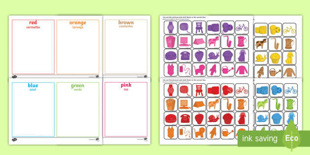 Colour Sorting Activity English/Portuguese - Colour Sorting Activity