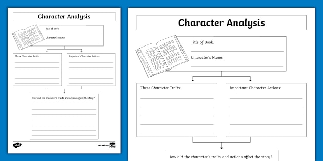 Analyzing Characters Worksheets Character Analysis Worksheet