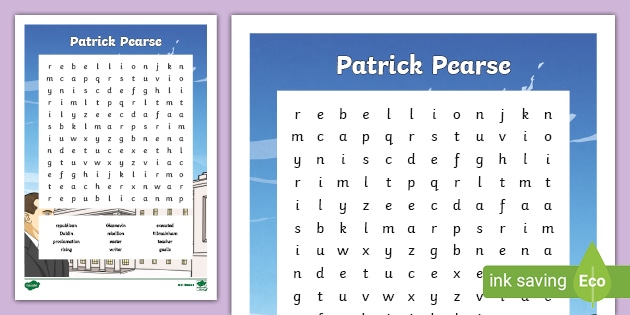 Patrick Pearse Word Search (teacher made)