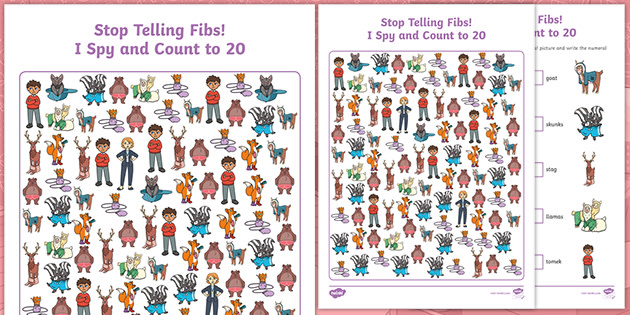 Stop Telling Fibs! I Spy and Count to 20 (teacher made)