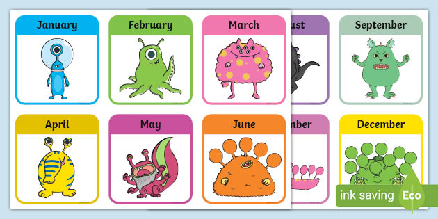 Monster Months of the Year Snap Game
