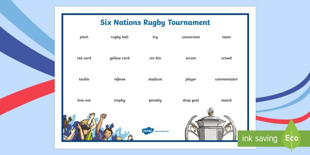Six Nations Rugby Tournament Word Mat-Scottish
