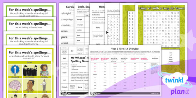 Year 3 Autumn Term 1A Bumper Spelling Pack (teacher made)