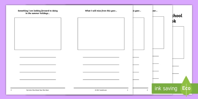 End of School Year Mini Book Writing Template (teacher made)