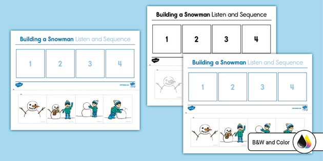 Building a Snowman Listen and Sequence Activity