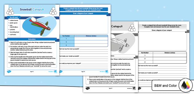 Snowball Catapult STEAM Activity (teacher made)