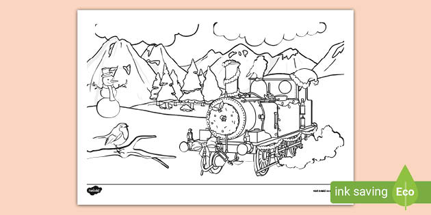 Christmas Train Colouring Activity (teacher made)