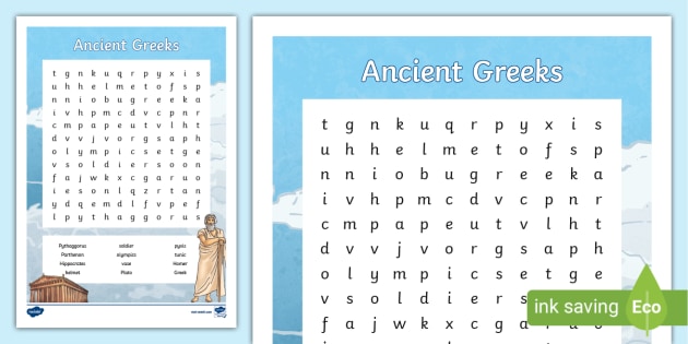 Ancient Greece Word Search (teacher made)