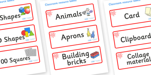 FREE! - Red Themed Editable Classroom Resource Labels