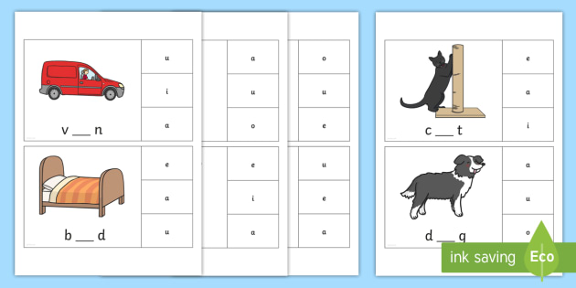CVC Words Missing Sound Peg Charts Activity (teacher made)