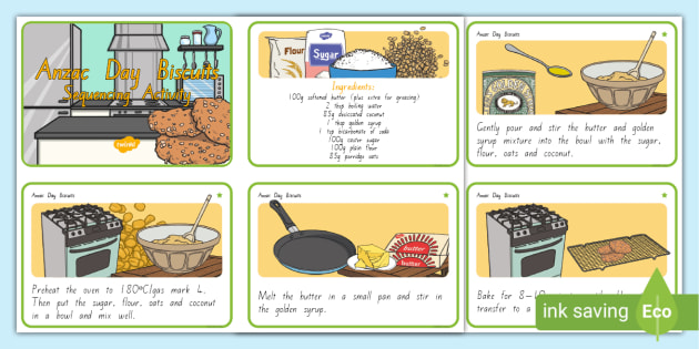 Anzac Biscuit Sequencing Activity - Australia - Twinkl