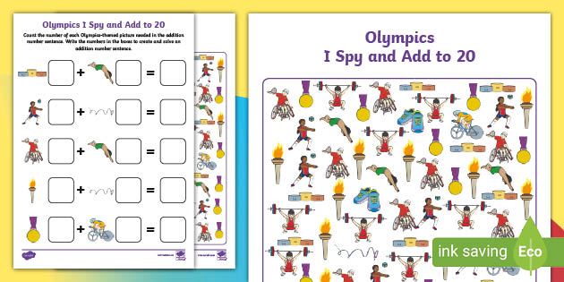 👉 Olympics I Spy and Add to 20 (teacher made)