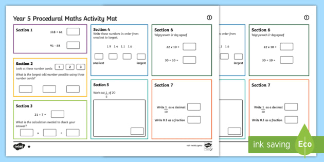 Year 5 Procedural Differentiated Maths Mats