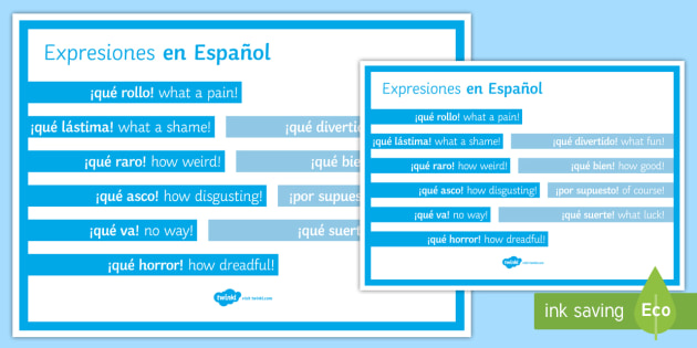 Spanish Expressions Display Poster