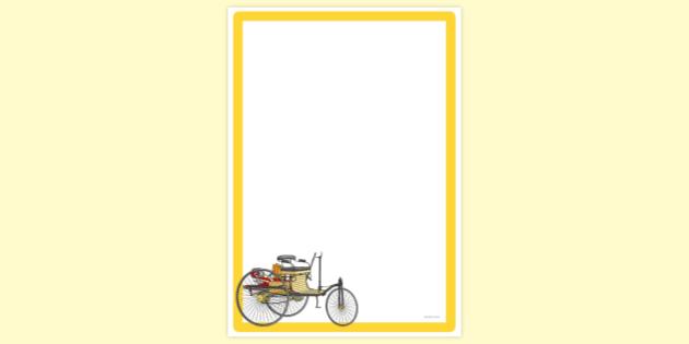 FREE! - Victorian Petrol Motor Car Page Border | Twinkl